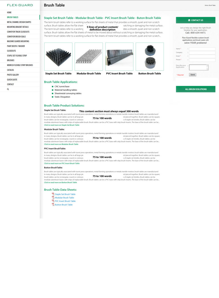 Modular-Brush-Table-pic - Flex-Guard Brush Seals